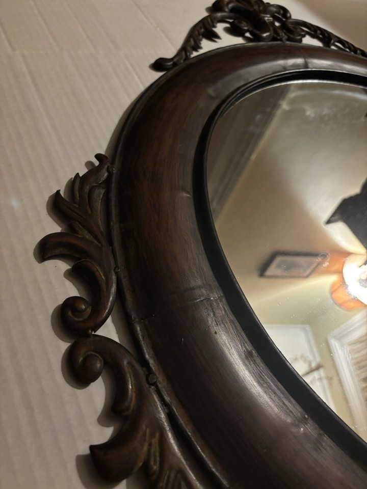 SYROCO STYLE WOOD GOLD BAROQUE ROCOCO HOLLYWOOD REGENCY WALL MIRROR ...