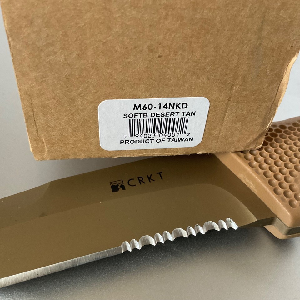 COMUNBIA RIVER CRKT Fixed Blade Knife with Sheath Desert Tan M60-14NKD ...
