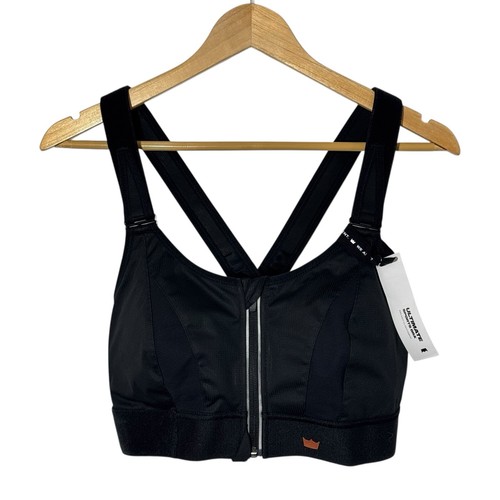 SHEFIT Ultimate Sports Bra 1XL 1Luxe Black Adjustable High Impact Front ...
