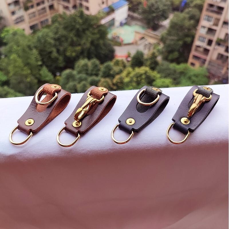 Leather Belt Keychain Clip Belt Loop Car Key Ring Holder with Snap Hook ...