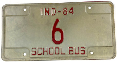 Indiana 1984 School Bus License Plate Garage Man Cave Collector Wall ...