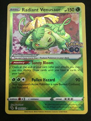 Pokémon TCG Radiant Venusaur Pokemon GO 004/078 Holo Radiant Rare | eBay
