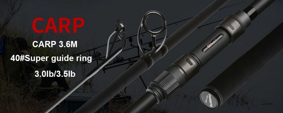 Carp Fishing Rod Carbon Fiber Telescopic Spinning Bait Boat Trout Bass ...