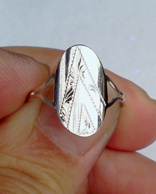 #41-New Sterling Silver 925 Signet Ring Size 9.25 Made in the Czech ...