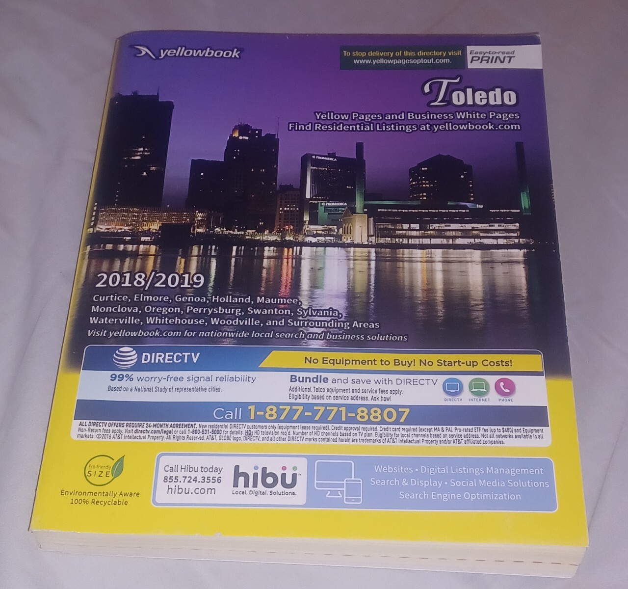 2018-2019 TOLEDO OHIO CITY DIRECTORY-Address-number PHONE BOOK YELLOW ...