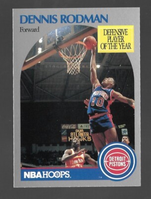1990 NBA Hoops Dennis Rodman #109 DPOY Pistons HOF | eBay