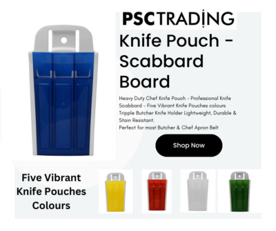 Butchers Heavy Duty Knife Pouch 3 Knife Butcher Scabbards - 5 Colours ...