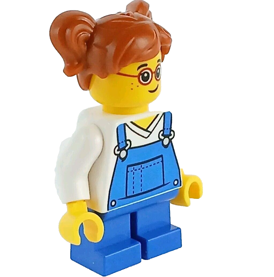LEGO® CITY Minifigure™ Farmer Girl Blue Overalls Pigtails Glasses ...