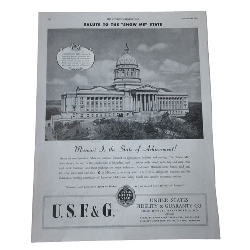 1946 United States Fidelity & Guaranty Co - U.S.F. & G. - Vintage Print ...
