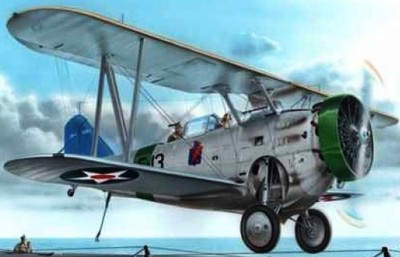 SF-1 Grumman USA Biplane Naval Fighter Airplane Mahogany Wood Model ...