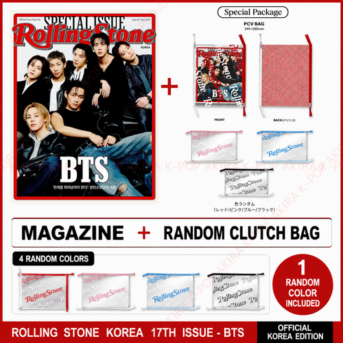 PSL Rolling Stone Korea 17th BTS Magazine + Random Clutch Bag 1 of 4 ...