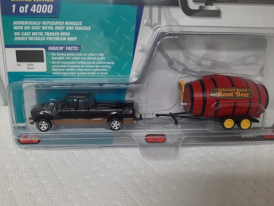 Johnny Lightning Tow & Go 2003 Ford F-250 With Barrel Concession - Root ...