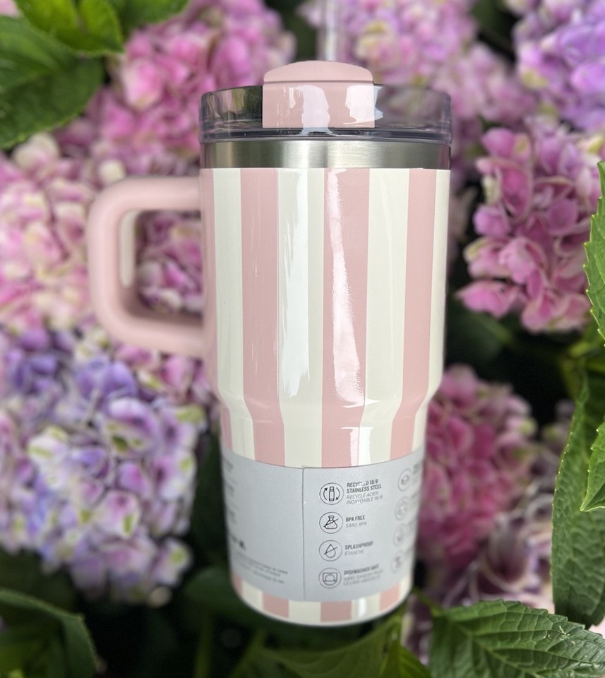 Stanley Oasis Quencher Tumbler Peach Whip Cabana Gloss - Pink Strip ...