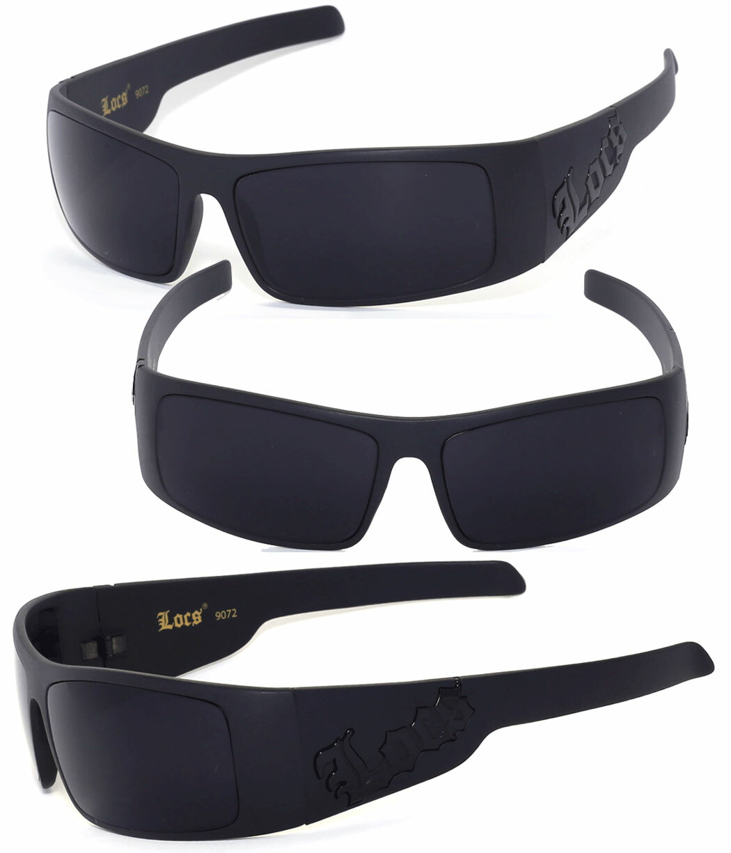 Locs Mens 1 Piece lenses UV400 Sunglasses - Matte Black (Black Logo ...