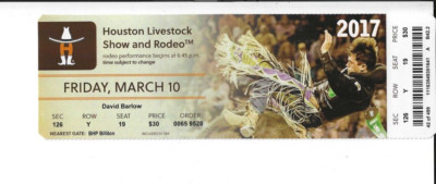 HOUSTON LIVESTOCK SHOW & RODEO - 3/10/2017 - Full Ticket | eBay