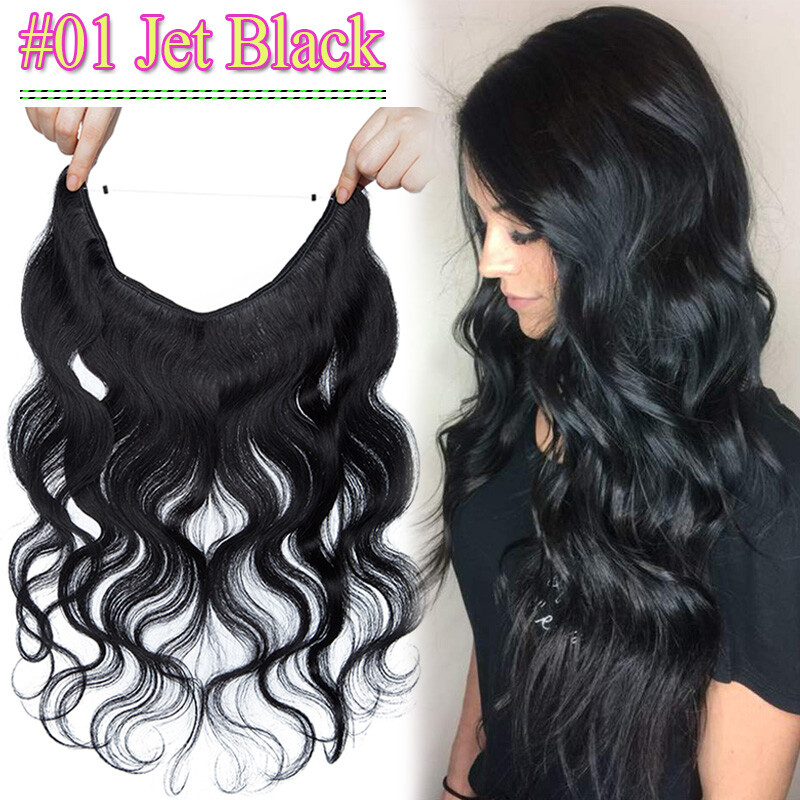 Balayage Line Weft Wire In Human Remy Hair Extensions Headband WAVY One ...