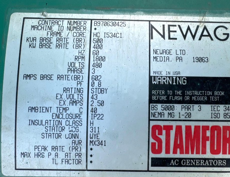 Cummins GTA28 - 400KW Natural Gas Generator Set | eBay