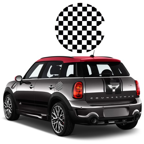Checkered Pattern Style Fuel Tank Gas Cap Cover Sticker For Mini Cooper ...