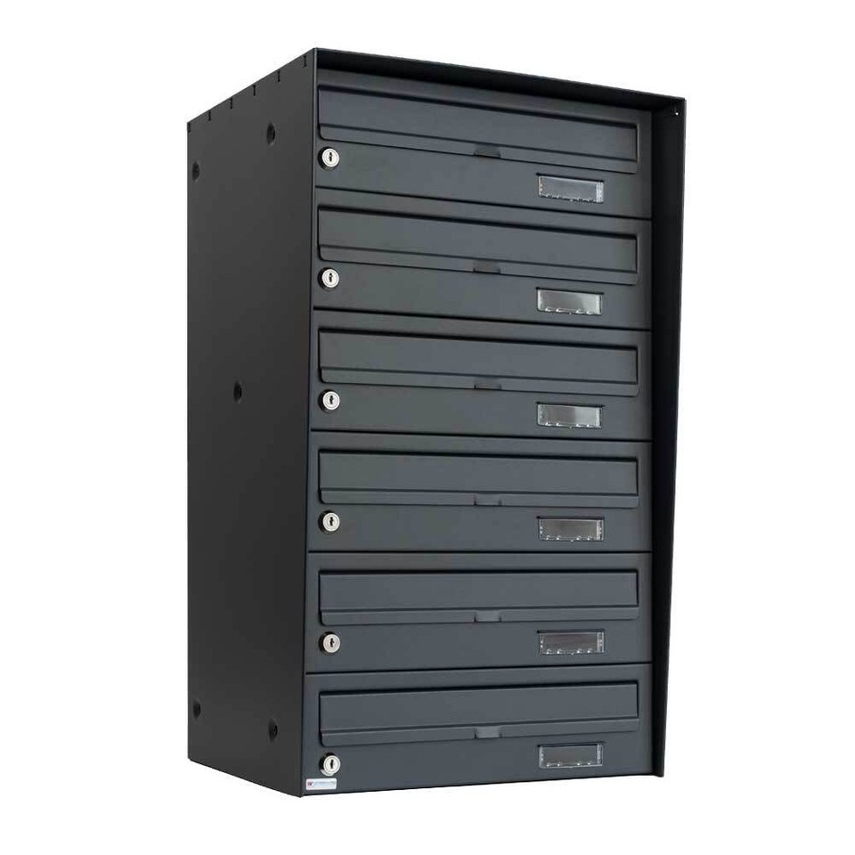 Letterboxes for Flats & Apartments E3, Multiple Post Boxes, RAL 7016 ...