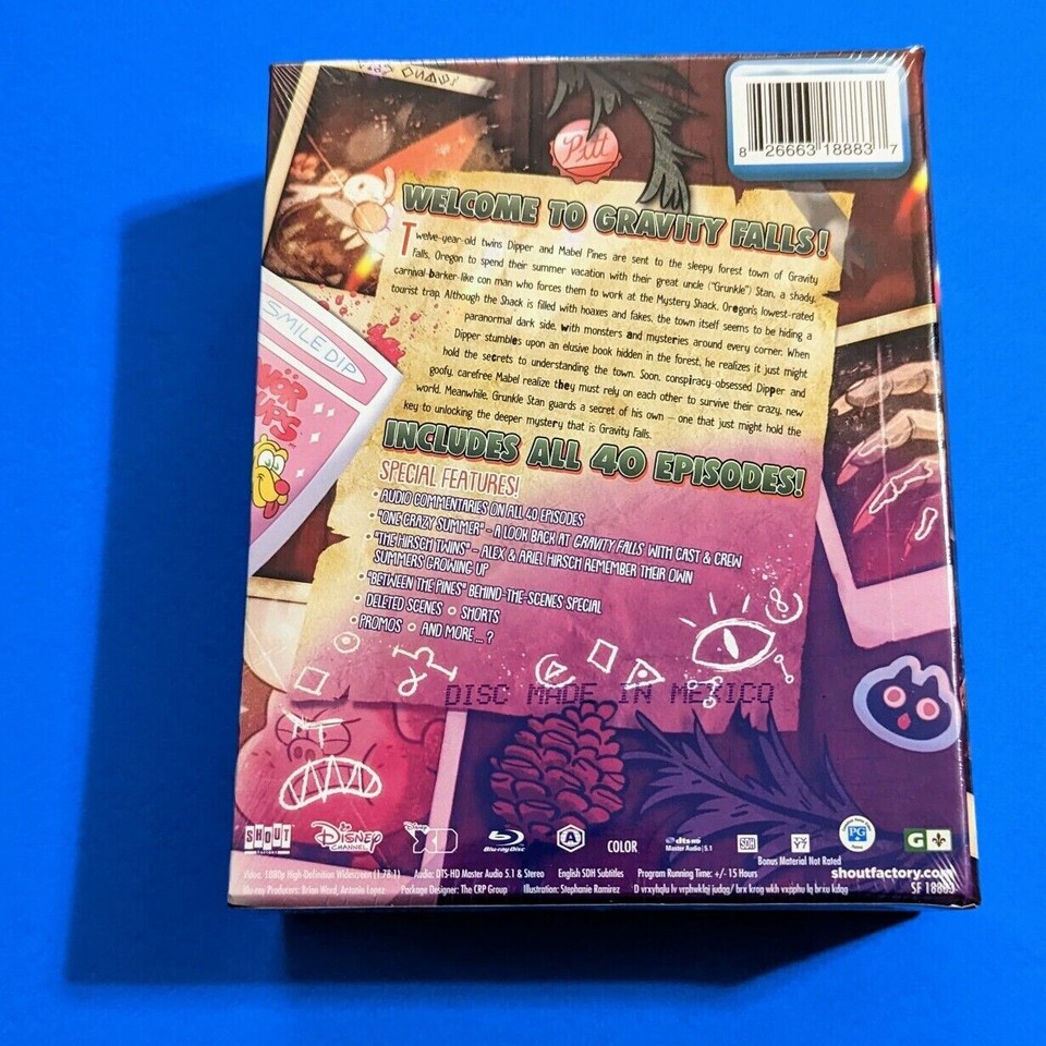 Gravity Falls: The Complete Series Sealed Blu Ray All 40 Episodes ...
