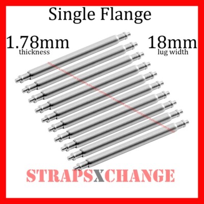 18mm x10 Premium 1.78mm Thick S/STEEL SPRING BAR WATCH STRAP LUG PINS ...