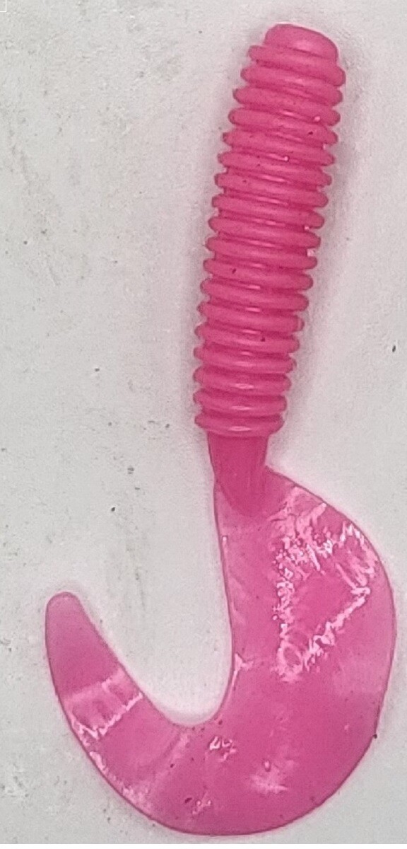 100ct 3" Pink Curly Tail Grub bait Plastic Soft Fishing Lure Bass ...