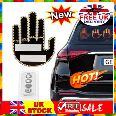 Funny Car Middle Finger Gesture Light with Remote UK | eBay UK