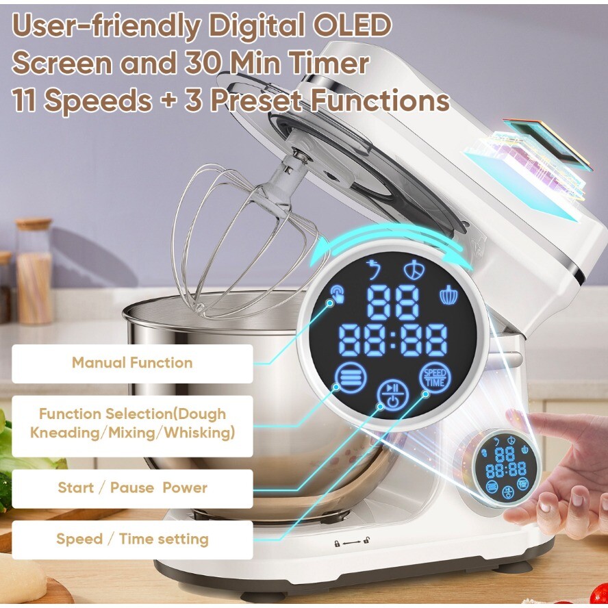 220V 5L 11speed Kitchen Electric Food Stand Mixer Cream Cake Dough ...