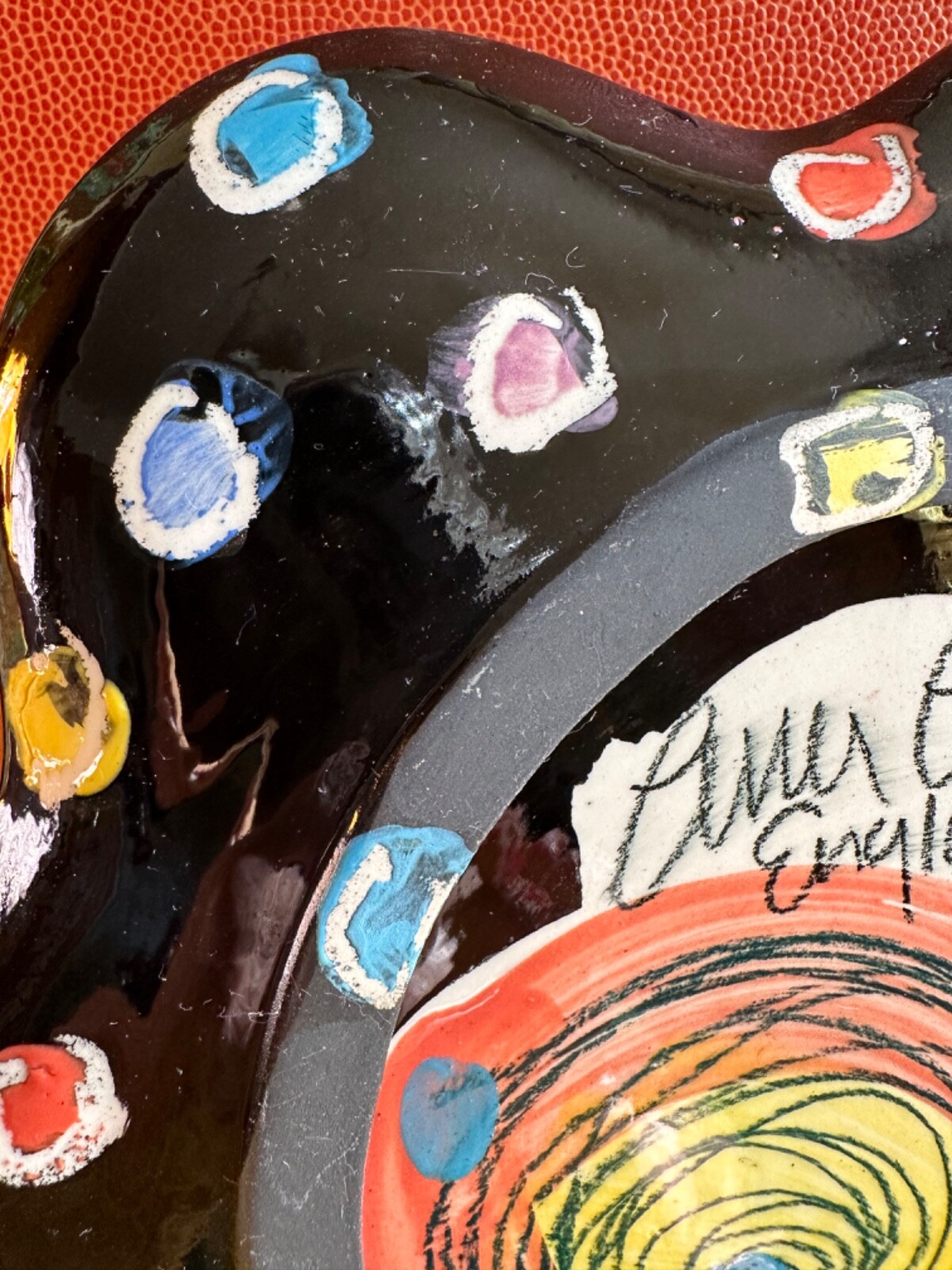 Lorna Jackson Currie serving plate hand painted signed from Barneys N Y ...