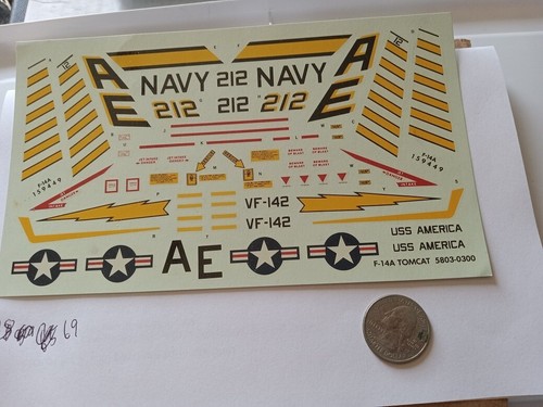 F-14 Tomcat Jet Decals only 1/48 scale Package # 69 "read description ...