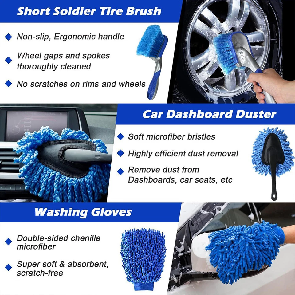 45PCS Car Detailing Brush Set Soft Brush Interior Wheel Valet Pro ...