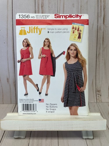 Simplicity 1356 Jiffy Reversible Wrap Vintage Dress Easy Sewing Pattern ...