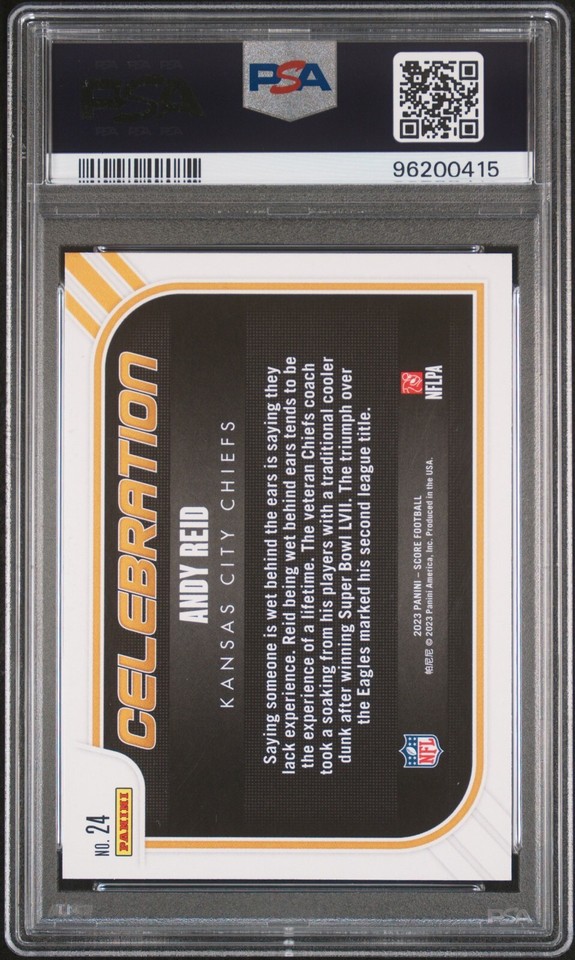 Andy Reid 2023 Score Celebration Signed Football Card #24 Auto Graded ...