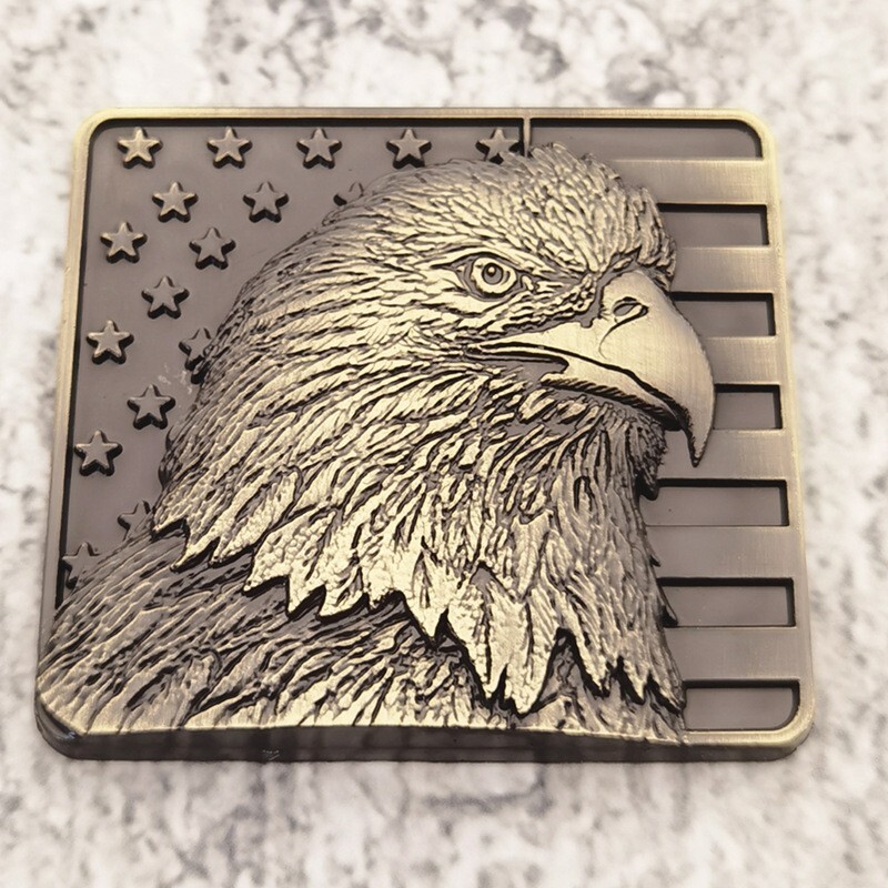 1pc Metal American Flag Bald Eagle Body Emblem Badge 3M Adhesive New ...