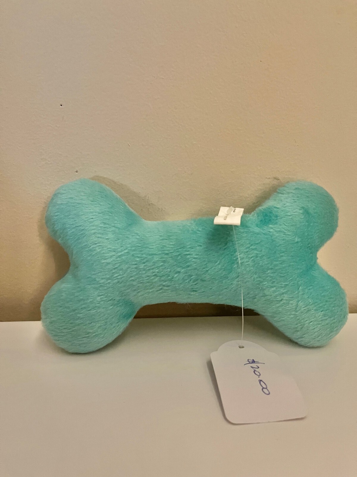 Squeaky Dog Bone Plush Toy, Blue with white bow | eBay
