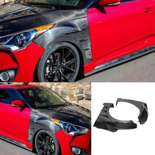 Dry Carbon Fiber Wheel Eyebrow Arch For Hyundai Veloster 2012-2017 Trim ...