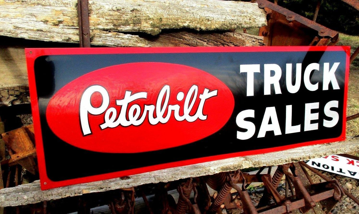 Vintage PETERBILT TRUCK SALES sign Dealership Shop Garage KENWORTH ...