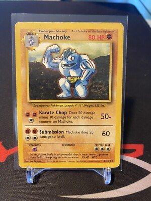 Machoke Base Set 34/102 Uncommon Pokemon Card Unlimited 1999 MP | eBay