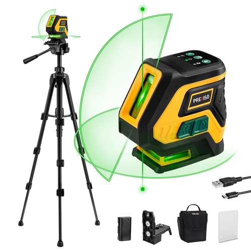 Laser Level with Tripod & 2 Plumb Dots - 100 Ft Rechargeable Point ...