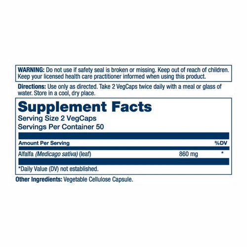 Alfalfa 100 Veg Caps 430 Mg by Solaray | eBay