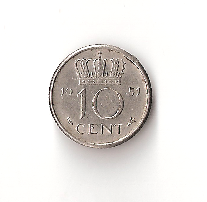 1951 The Netherlands 10 Cent Coin Holland Dutch | eBay