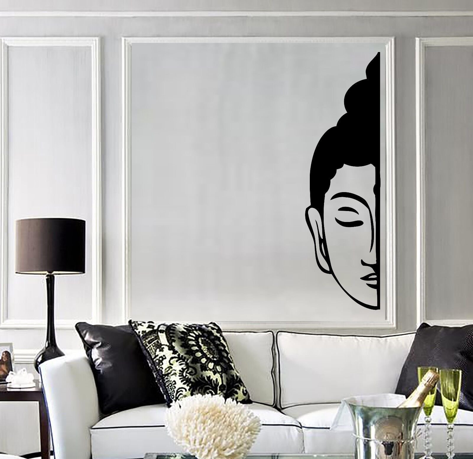 Vinyl Wall Decal Buddha Face Buddhism Decoration Room Stickers (393ig ...
