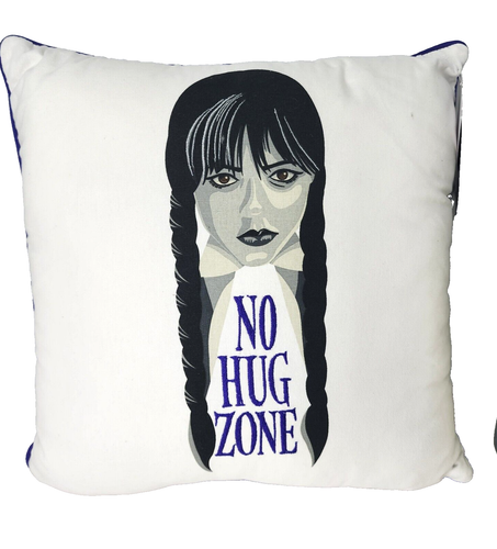Wednesday Addams Throw Pillow “No Hug Zone” Halloween Decor Purple NWT ...