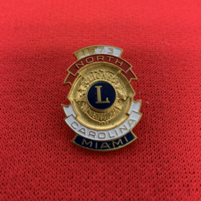 Vintage 1973 Lions Club International North Carolina / Miami Lapel Pin ...