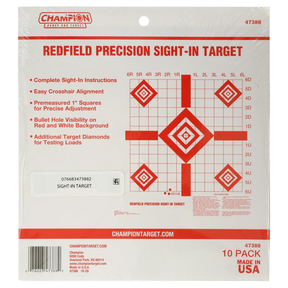 Champion Redfield Style Precision Sight-In Target (10-pack) | eBay