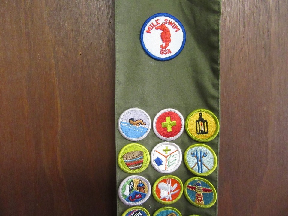 Merit Badge Sash--25 MBs, Camp Freedom, Berlin Trail, 482, Kandersteg ...