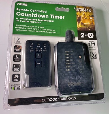 🔒PRIME 2-Outlet Plug-In Countdown Lighting Timer with Wireless Smart ...