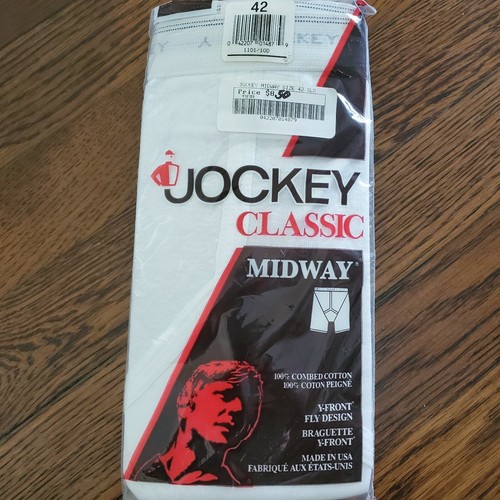 Jockey Classic Midway Brief Single Pack Mens 42 USA Cotton Y Front ...