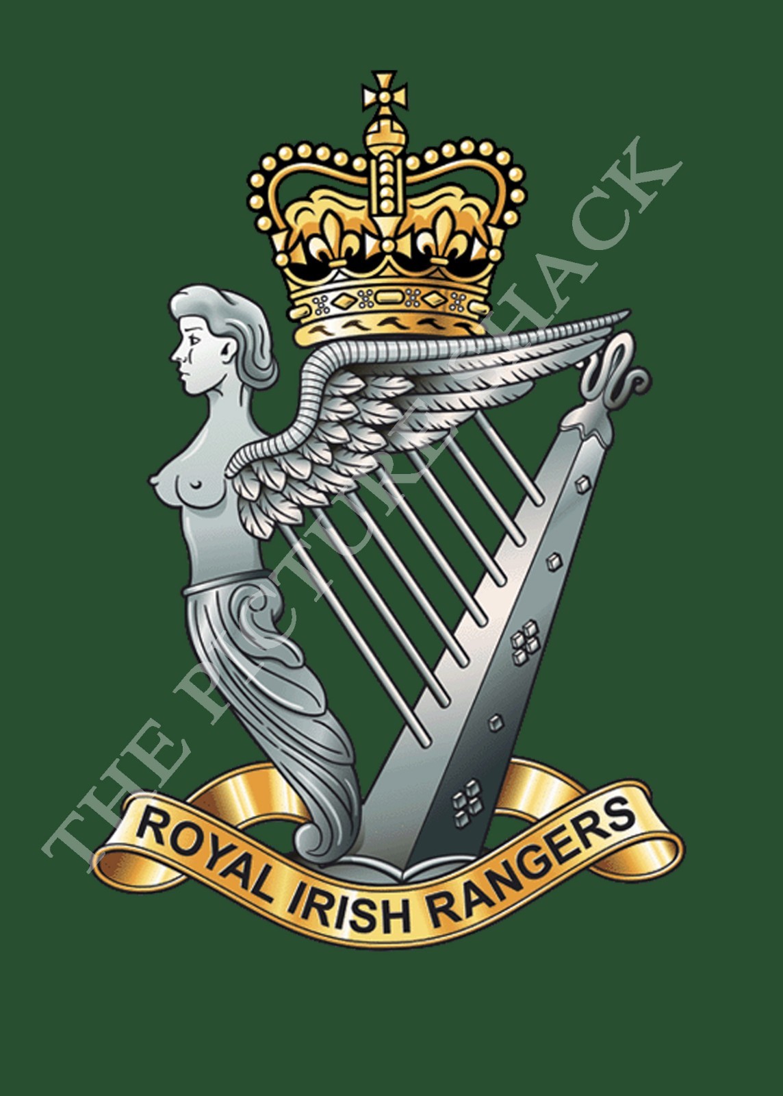 ROYAL IRISH RANGERS CAP BADGE PRINTED ON A METAL SIGN 5 x 7 INCHES ...