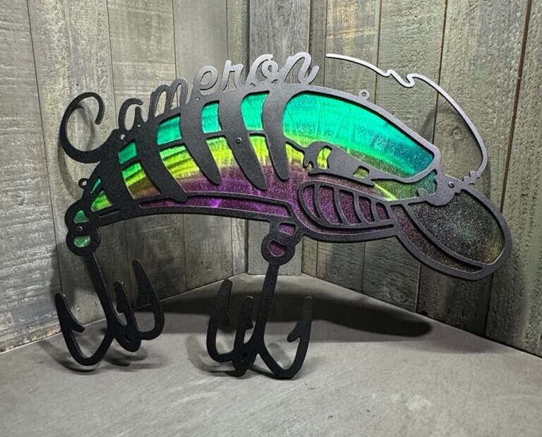 Metal Fishing Lure Custom Name Plasma Cut Sign Art Fishing Lake | eBay